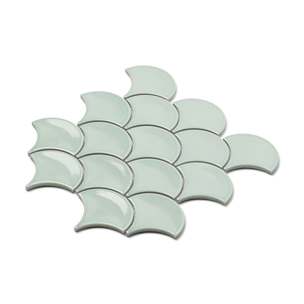 Minty Fresh Gloss Fish Scale Mosaic Tiles The Flooring Guys