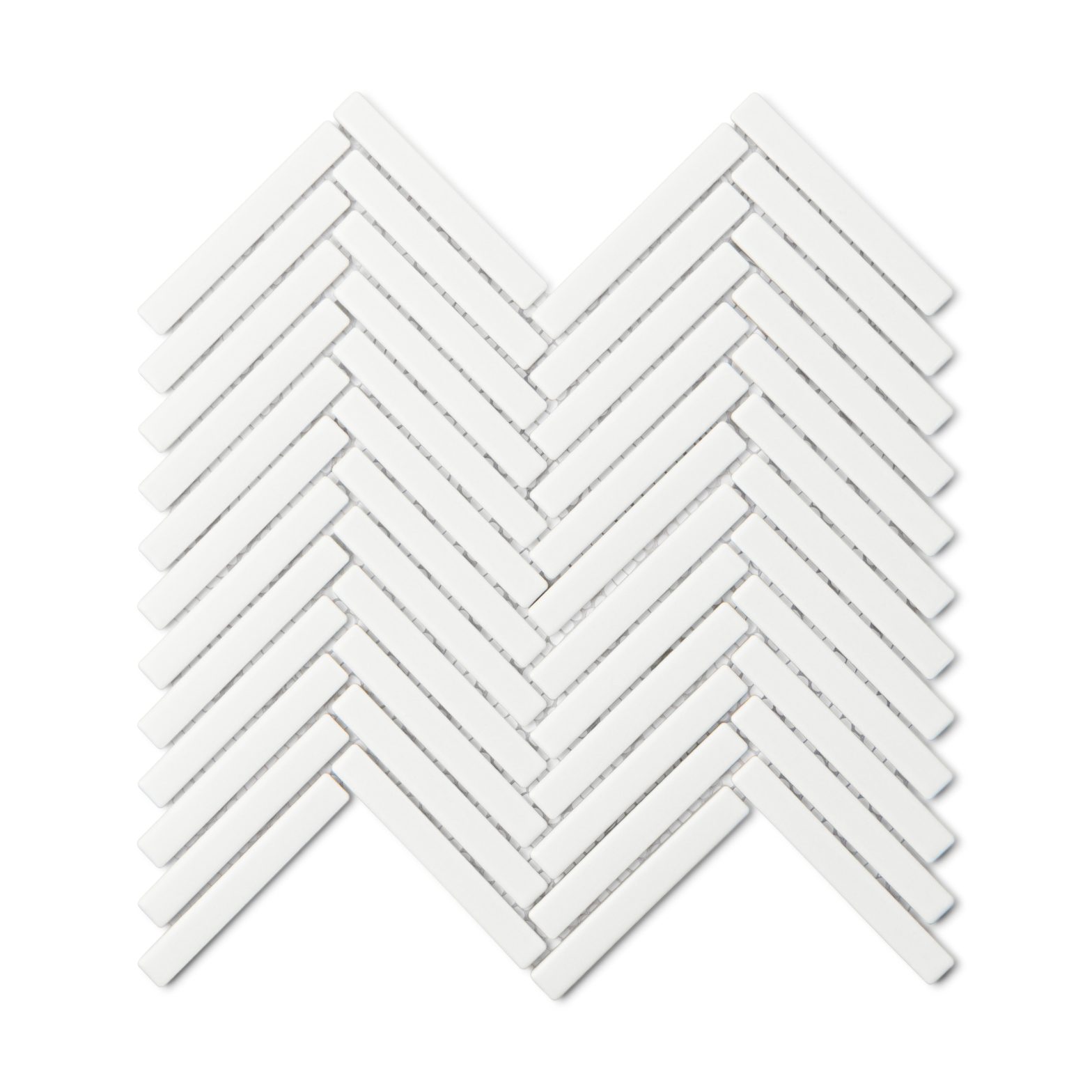 White Matt Kit Kat Herringbone Pattern Mosaic Tiles The Flooring Guys