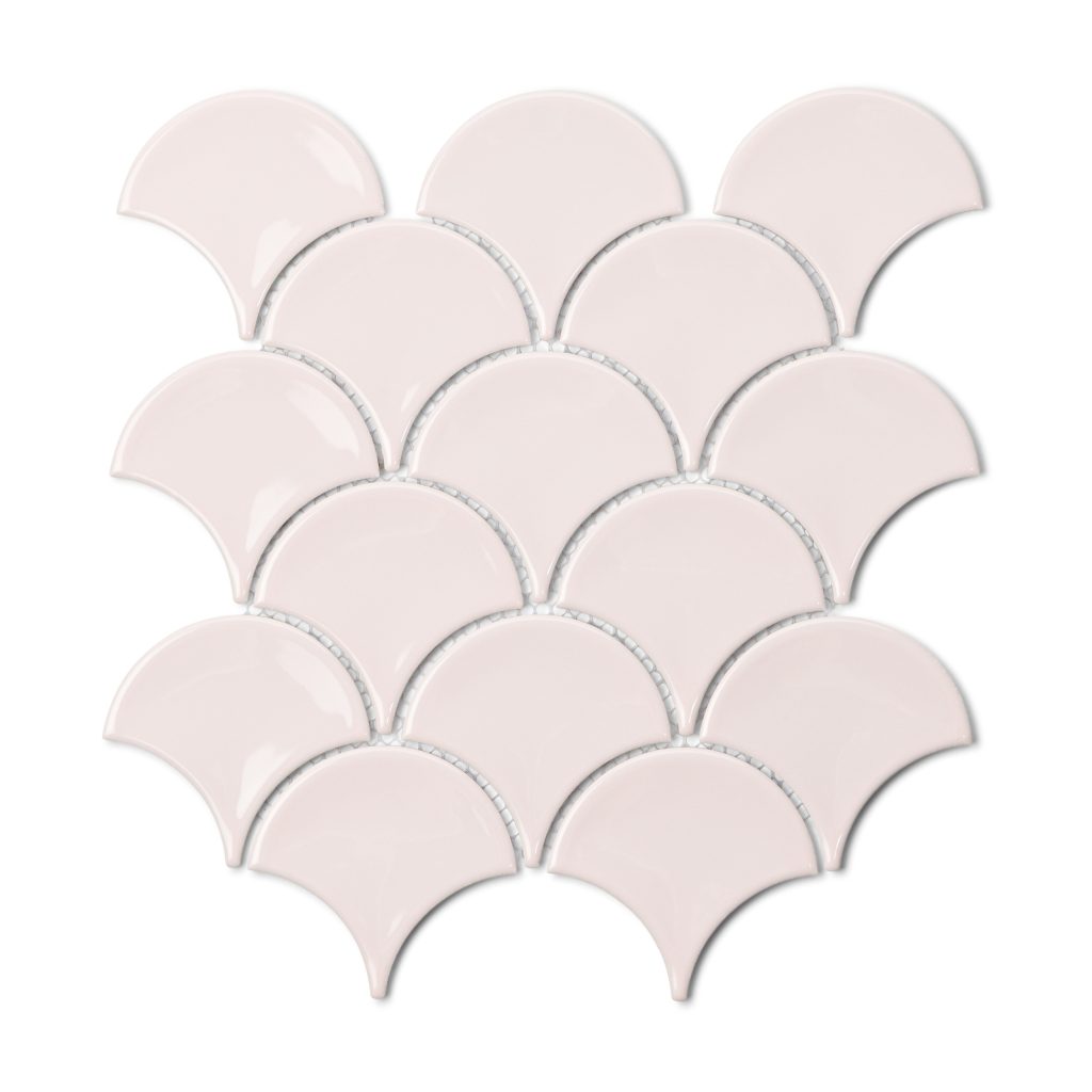 Pink Pearl Gloss Fish Scale Mosaic Tiles The Flooring Guys