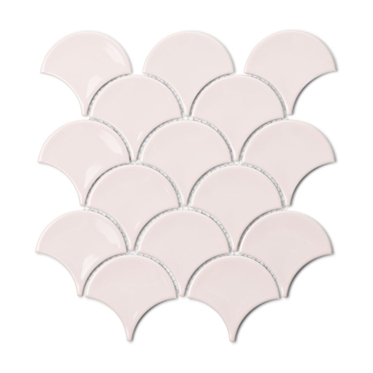 Pink Pearl Gloss Fish Scale Mosaic Tiles The Flooring Guys