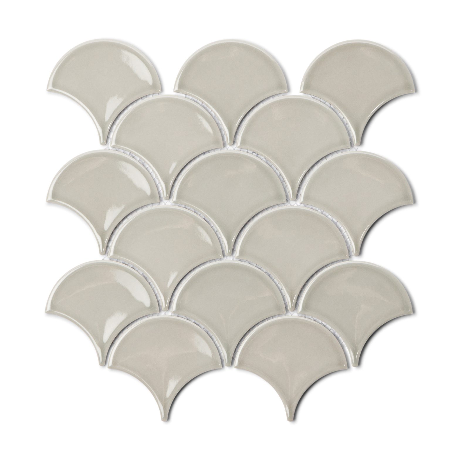 Smoke Grey Gloss Fish Scale Mosaic Tiles The Flooring Guys