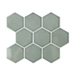 Ocean Mist Gloss Large Hexagon Mosaic Tiles The Flooring Guys