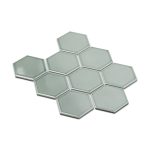 Ocean Mist Gloss Large Hexagon Mosaic Tiles The Flooring Guys