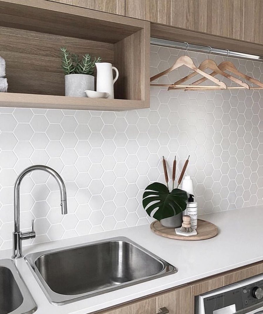 White Matt Large Hexagon Mosaic Tiles - The Flooring Guys