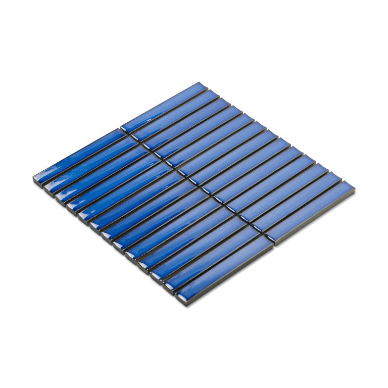 Antique Cobalt Blue Concave Glazed Finger Mosaic Tiles The Flooring Guys