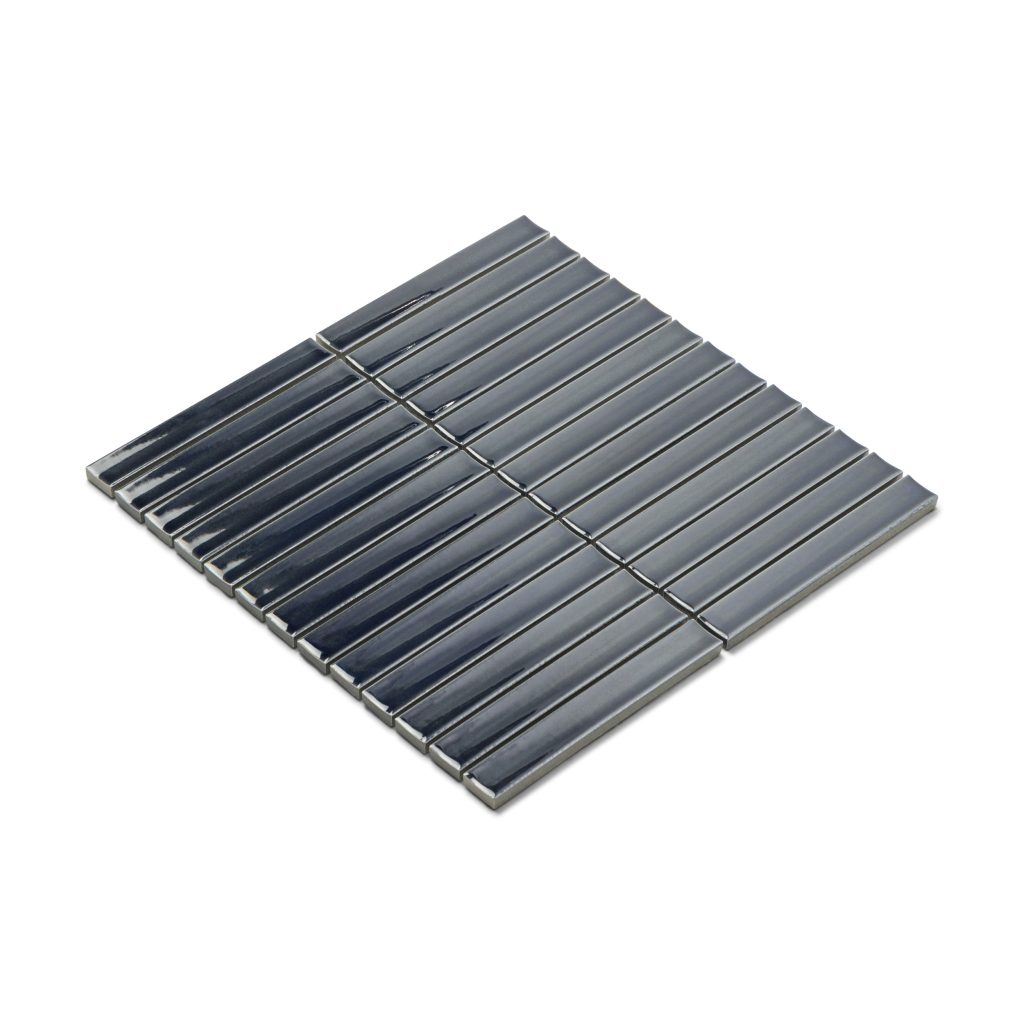 Dark Navy Concave Glazed Finger Mosaic Tiles The Flooring Guys