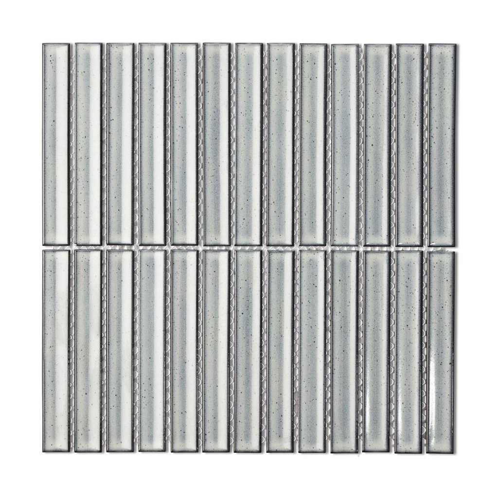 Antique Grey Concave Glazed Finger Mosaic Tiles The Flooring Guys