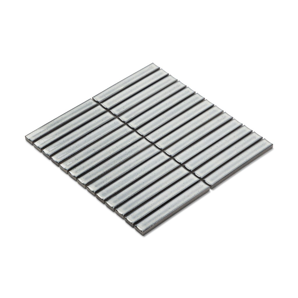 Antique Grey Concave Glazed Finger Mosaic Tiles The Flooring Guys