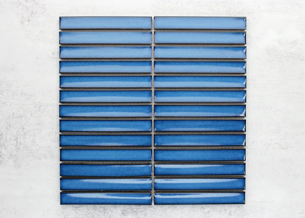 Antique Cobalt Blue Concave Glazed Finger Mosaic Tiles The Flooring Guys