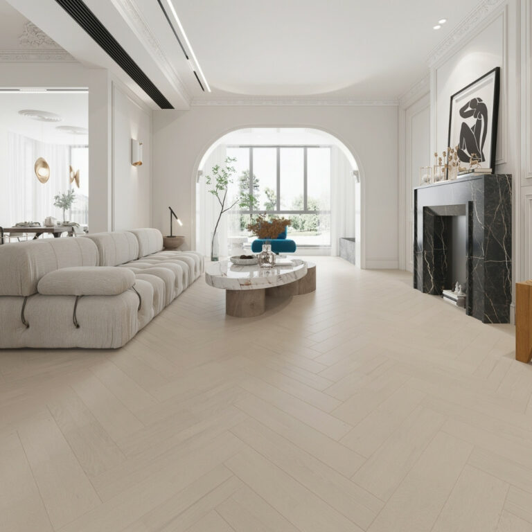 iDesign Herringbone Casper White Engineered Timber Flooring Engineered ...