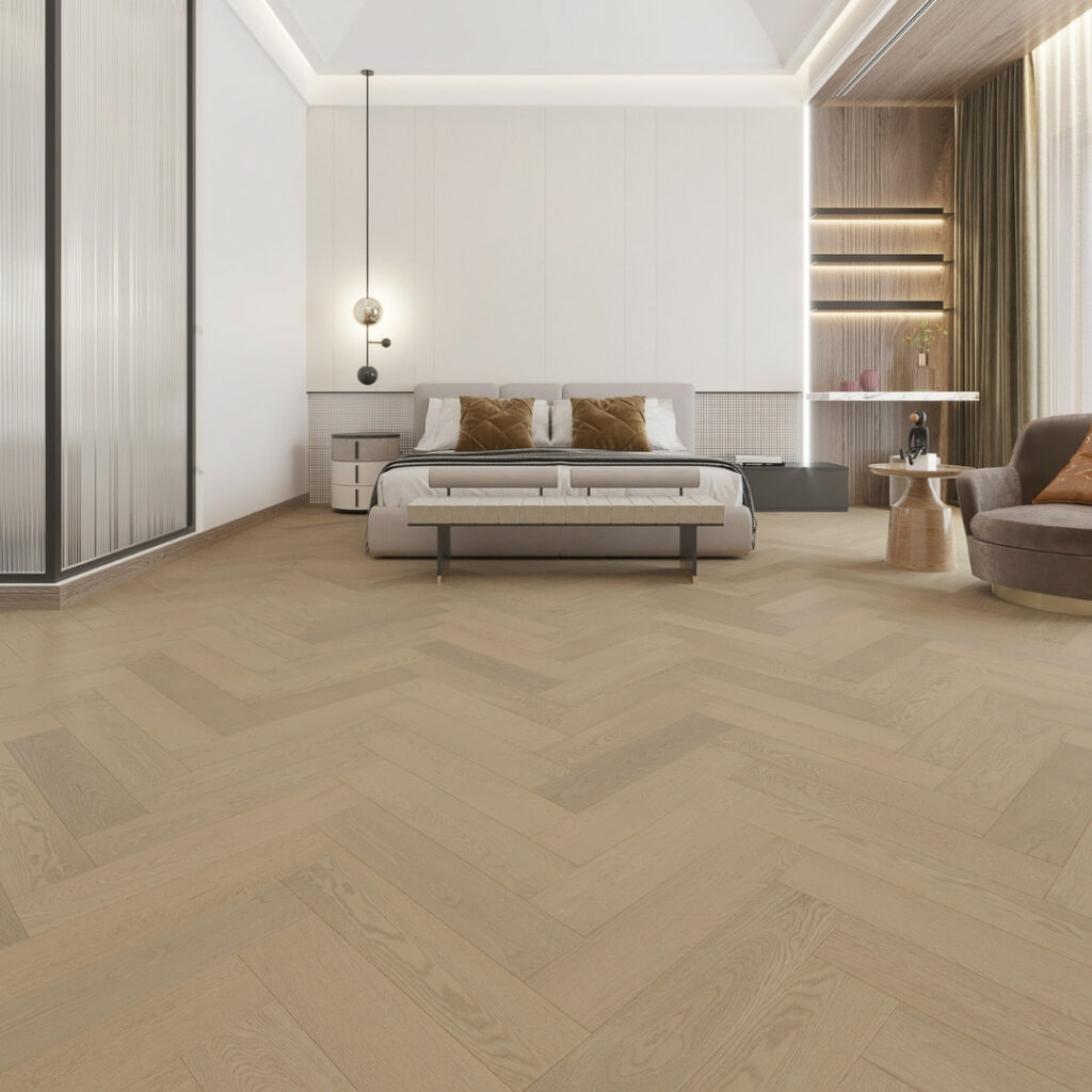 iDesign Herringbone Light Neutral Engineered Timber Flooring Engineered ...