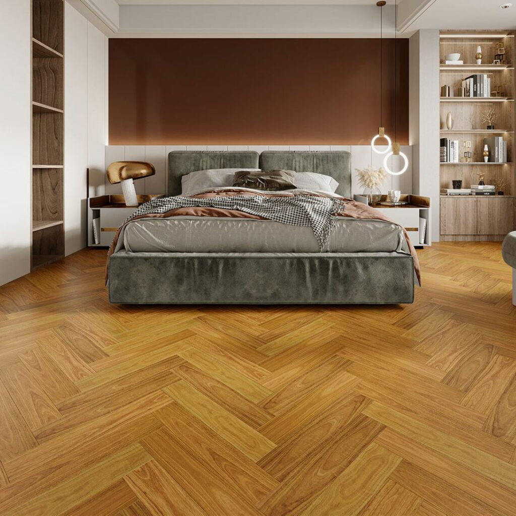 Aqua Wood Plus Spotted Gum Laminate Herringbone Flooring - The Flooring ...